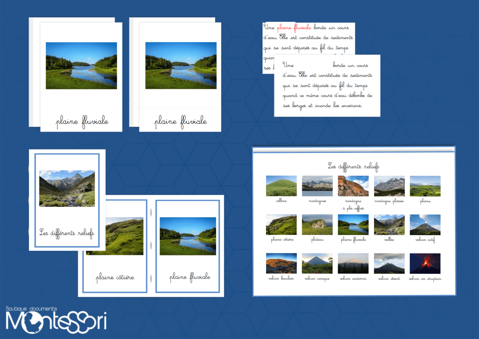 Les différents reliefs - BOUTIQUE DOCUMENTS MONTESSORI